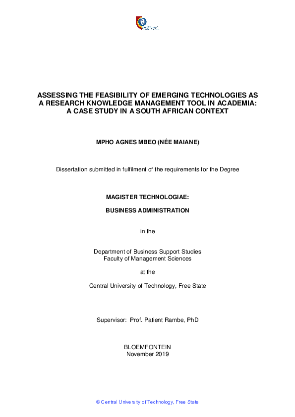 (PDF) Assessing The Feasibility Of Emerging Technologies As A Research ...