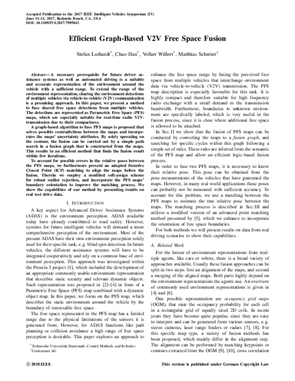 (PDF) Efficient graph-based V2V free space fusion