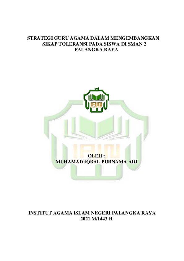 (PDF) Strategi guru agama dalam mengembangkan sikap toleransi pada siswa di sman 2 Palangka Raya