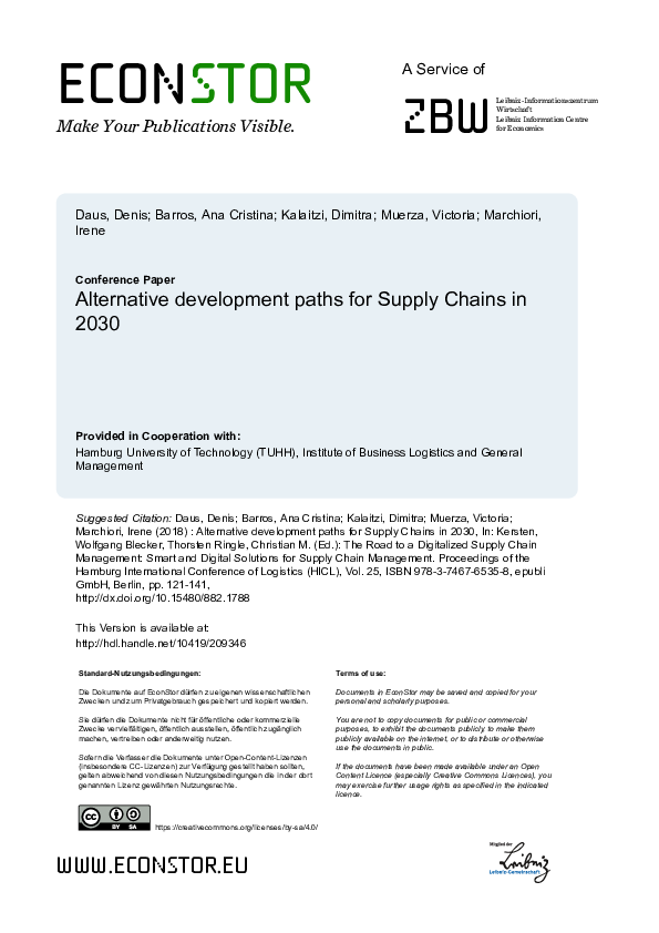 (PDF) Alternative Development Paths for Supply Chains in 2030