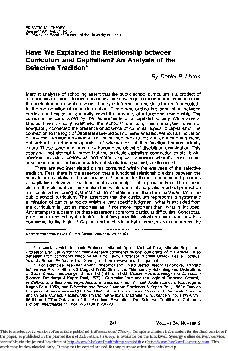 (PDF) Have We Explained the Relationship between Curriculum and ...