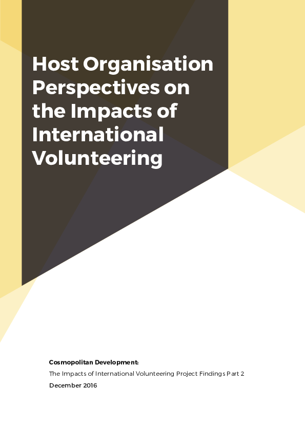 (PDF) Host Organisation Perspectives on the Impacts of International ...