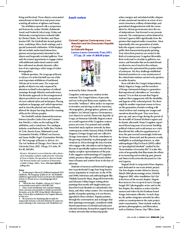 (PDF) Review of Colonial Legacies by Pedro Monaville | Gabriella Nugent ...