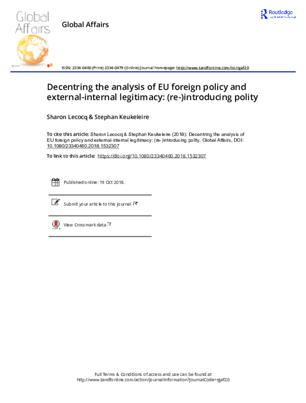 (PDF) Decentring the analysis of EU foreign policy and external ...