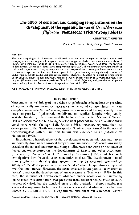 (PDF) The effect of constant and changing temperatures on the ...