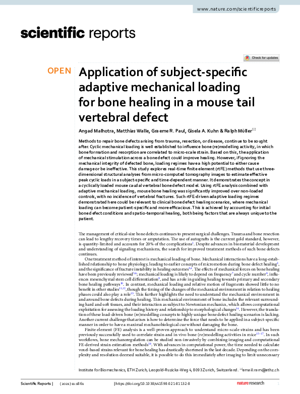 (PDF) Application of subject-specific adaptive mechanical loading for ...