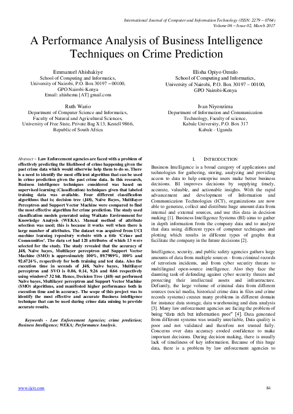 (PDF) A Performance Analysis of Business Intelligence Techniques on ...