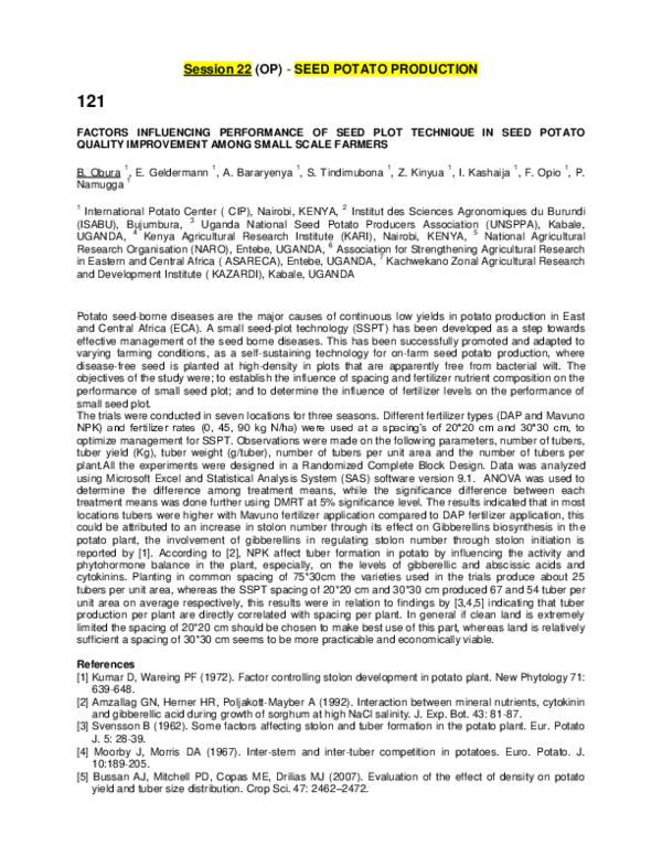 (PDF) Factors influencing performance of seed plot technique in seed ...