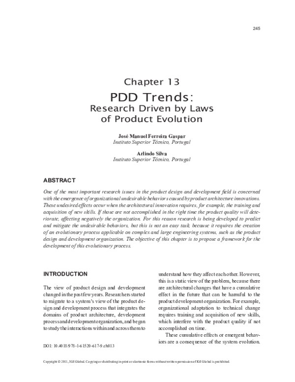 (PDF) PDD trends: Research driven by laws of product evolution