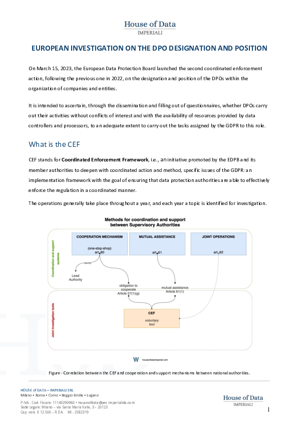 (PDF) European Investigation on the DPO designation and position
