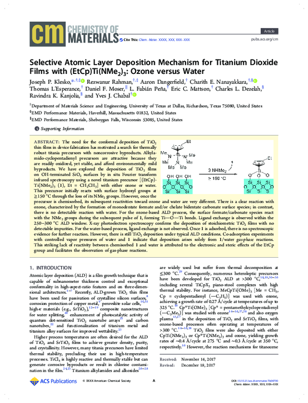 (PDF) Selective Atomic Layer Deposition Mechanism for Titanium Dioxide ...