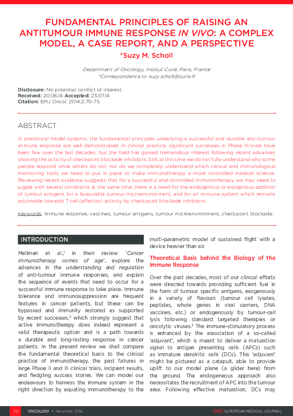 (PDF) Fundamental Principles of Raising an Antitumour Immune Response ...