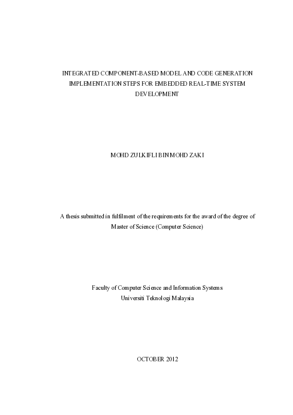 (PDF) Integrated component-based model code generation implementation ...