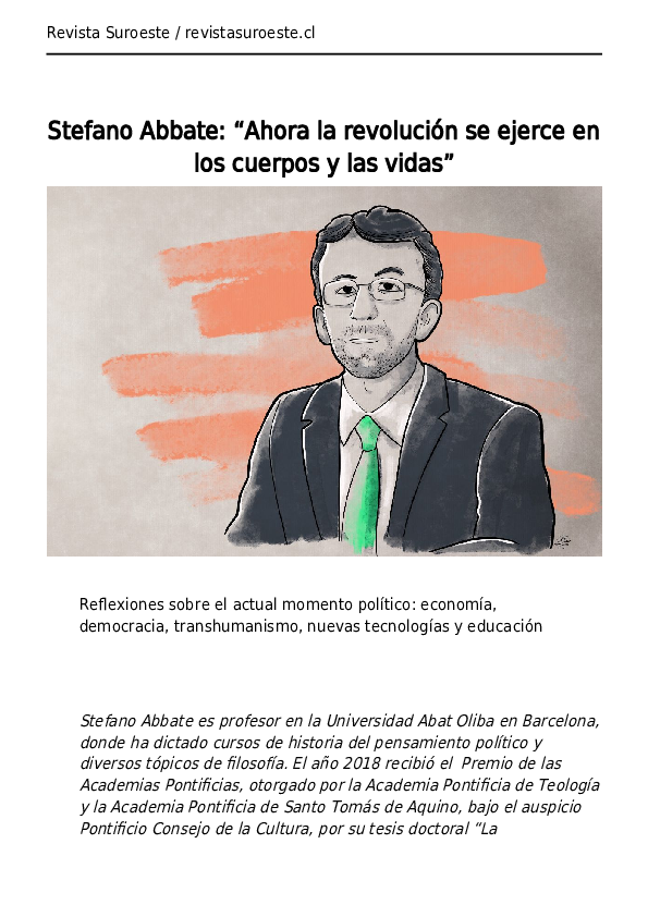 (PDF) Stefano Abbate: "Ahora la revolución se ejerce en los cuerpos y ...