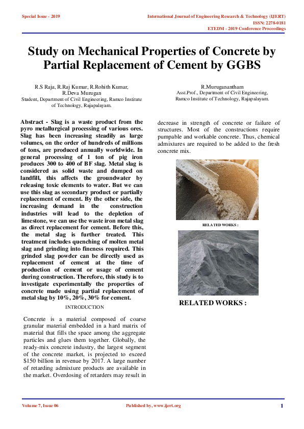 (PDF) Study on Mechanical Properties of Concrete by Partial Replacement ...