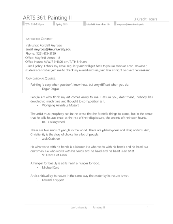 (PDF) Painting 2 Syllabus