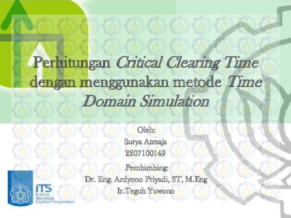 (PDF) Perhitungan Critical Clearing Time Dengan Menggunakan Metode Time Domain Simulation