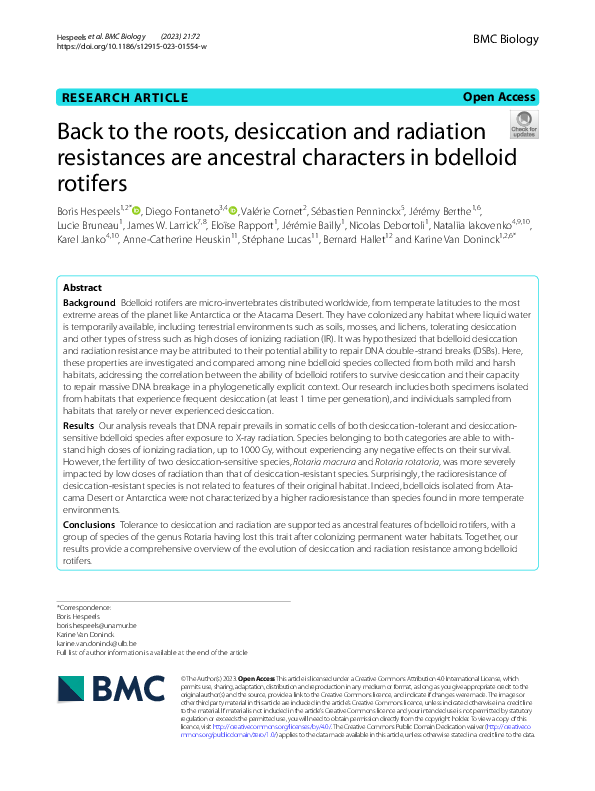 (PDF) Back to the roots, desiccation and radiation resistances are ...