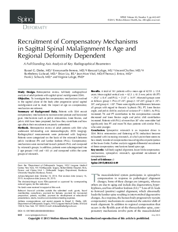 (PDF) Recruitment of Compensatory Mechanisms in Sagittal Spinal ...