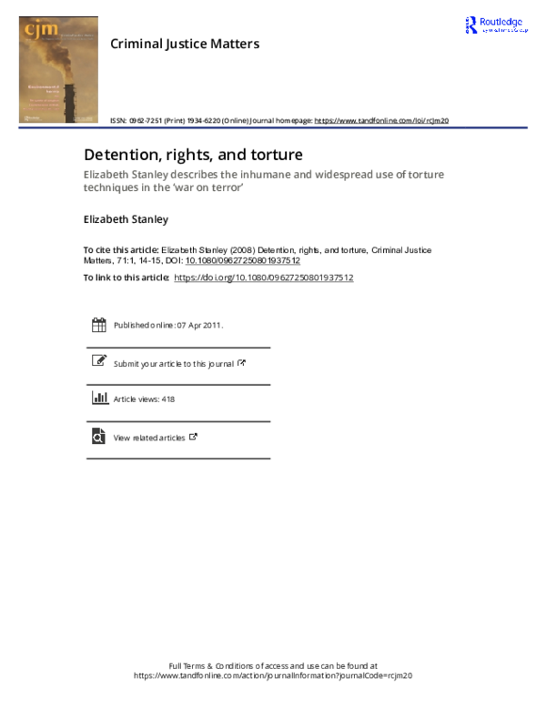 (PDF) Detention, rights, and torture