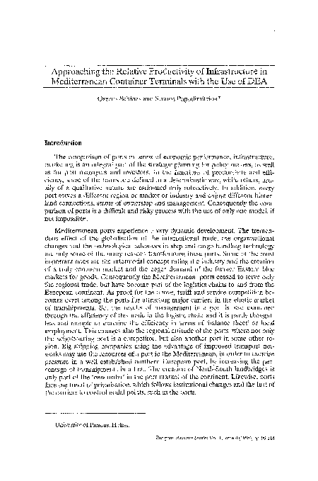 (PDF) Approaching the Relative Productivity of Infrastructure in ...