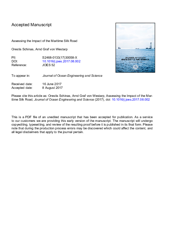 (PDF) Assessing the impact of the maritime silk road