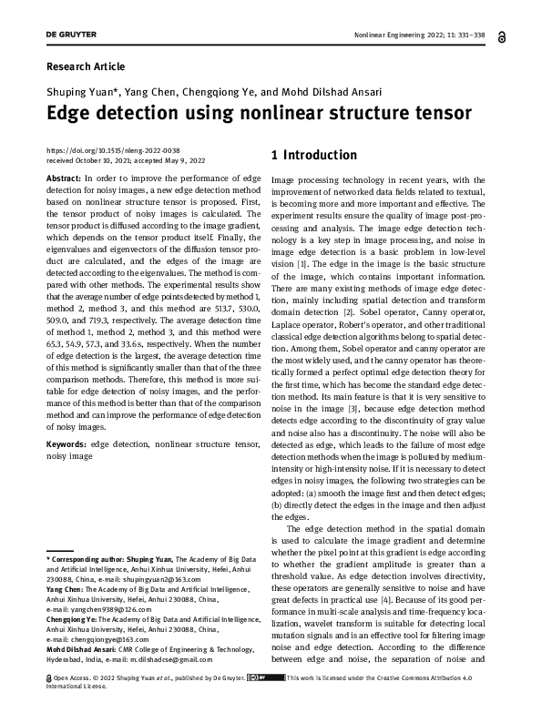 (PDF) Edge detection using nonlinear structure tensor