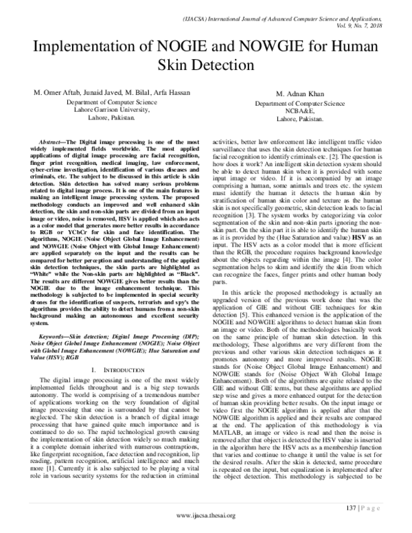 (PDF) Implementation of NOGIE and NOWGIE for Human Skin Detection | m adnan - Academia.edu