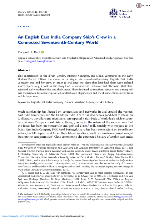 (PDF) An English East India Company Ship's Crew in a Connected ...
