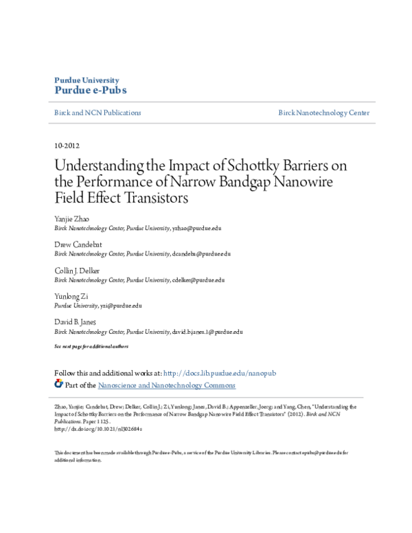 (PDF) Understanding the Impact of Schottky Barriers on the Performance ...