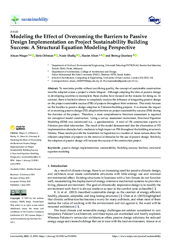 (PDF) Modeling the Effect of Overcoming the Barriers to Passive Design ...