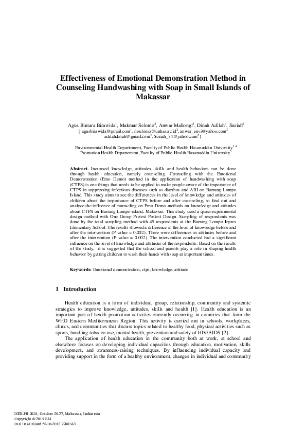 (PDF) Effectiveness of Emotional Demonstration Method in Counseling ...