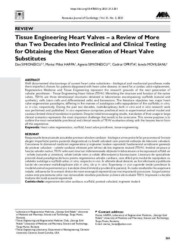 (PDF) Advances in Tissue Engineered Heart Valves