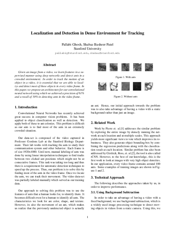 (PDF) Localization and Detection in Dense Environment for Tracking