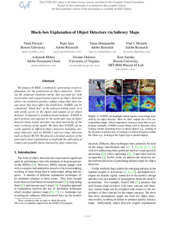 (PDF) Black-box Explanation of Object Detectors via Saliency Maps