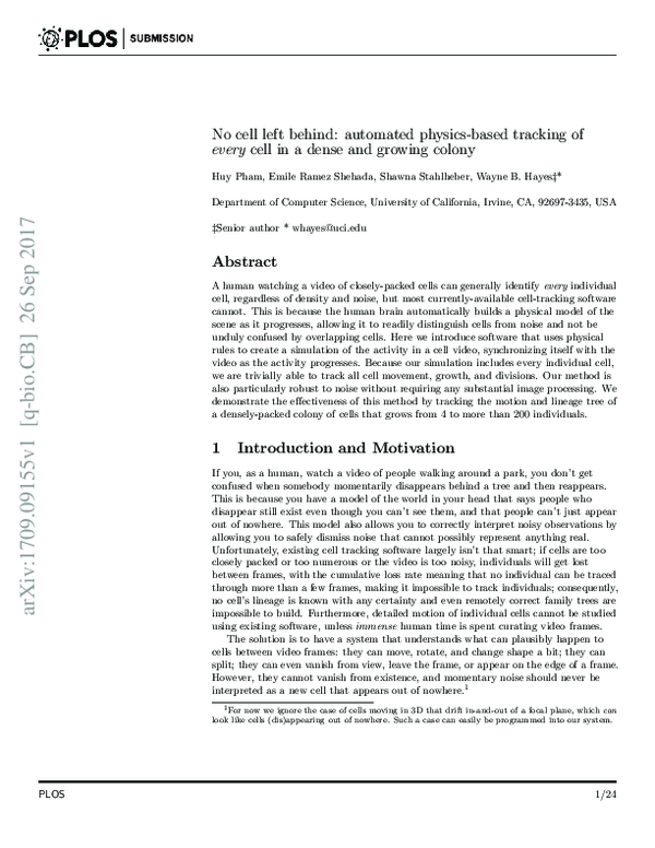 (PDF) No Cell Left Behind: Automated Physics-Based Tracking of Every ...