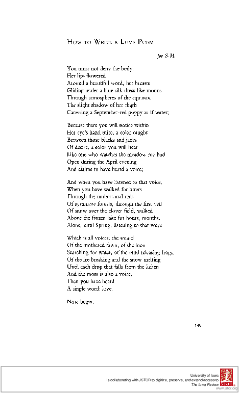 (PDF) How to Write a Love Poem