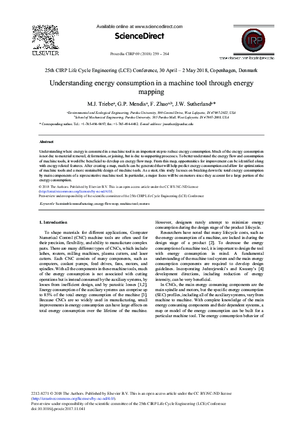 (PDF) Understanding Energy Consumption in a Machine Tool through Energy ...