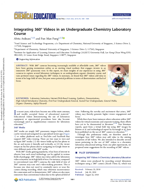 (PDF) Integrating 360° Videos in an Undergraduate Chemistry Laboratory ...