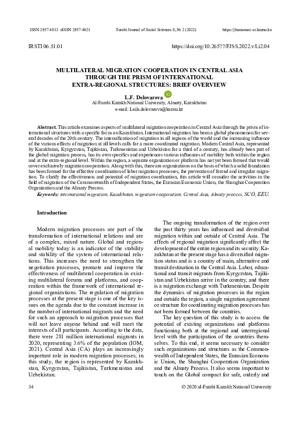 (PDF) Multilateral Migration Cooperation in Central Asia Through the ...