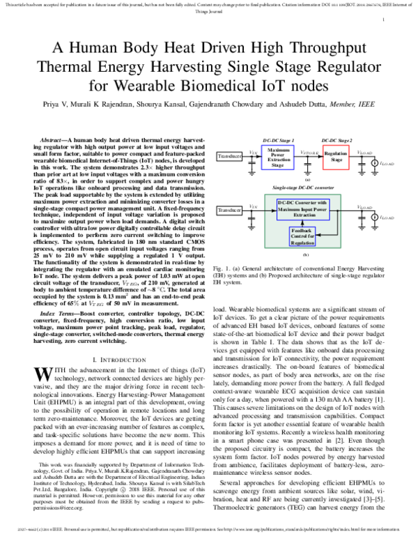 (PDF) A Human Body Heat Driven High Throughput Thermal Energy ...
