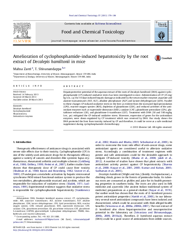 (PDF) Amelioration of cyclophosphamide-induced hepatotoxicity by the ...