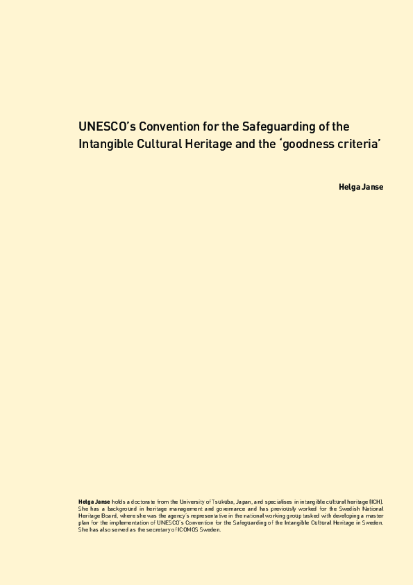 (PDF) UNESCO’s Convention for the Safeguarding of the Intangible ...
