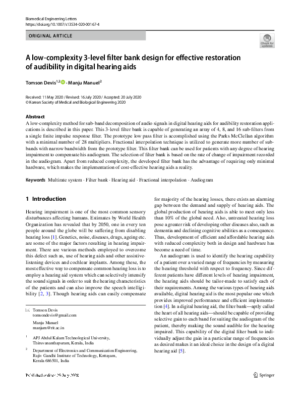 (PDF) A low-complexity 3-level filter bank design for effective ...