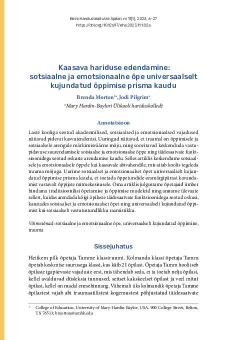 (PDF) Promoting inclusive education: social and emotional learning ...
