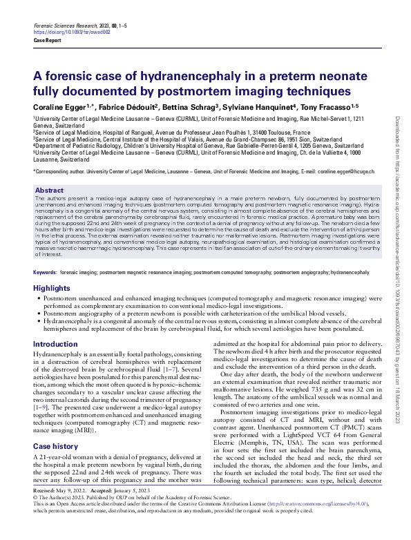 (PDF) A forensic case of hydranencephaly in a preterm neonate fully ...
