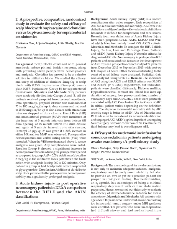 (PDF) 3. Acute kidney injury in post operative neurosurgery patients in ...
