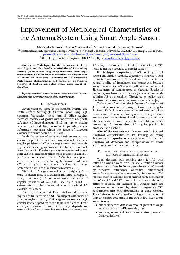 (PDF) Improvement of metrological characteristics of the antenna system ...