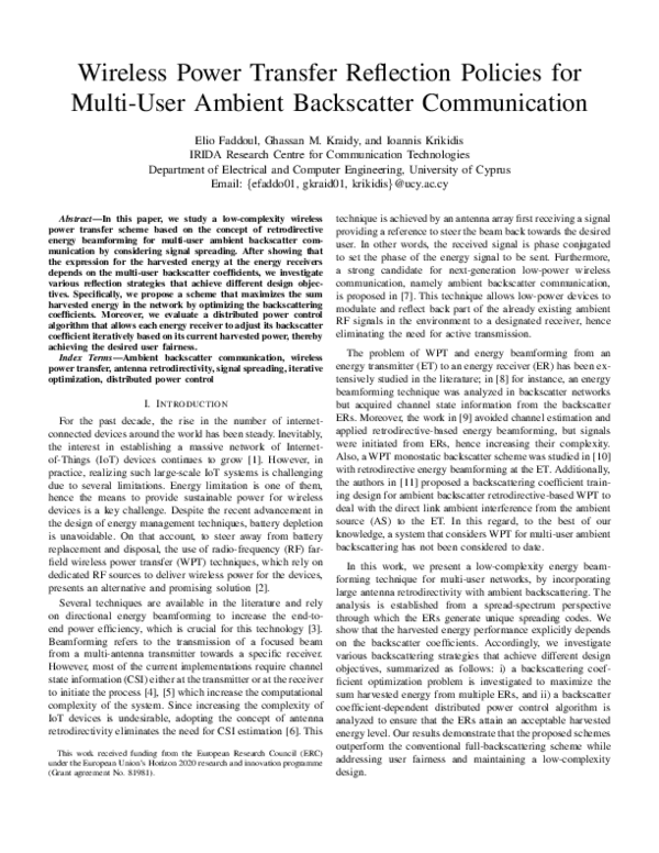 (PDF) Wireless Power Transfer Reflection Policies for Multi-User ...