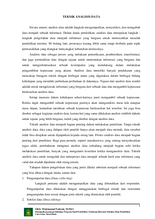 (PDF) Teknik Analisis Data Penelitian